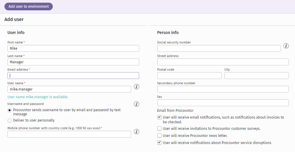 Advanced user management – Procountor