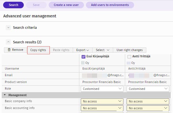 Advanced user management – Procountor