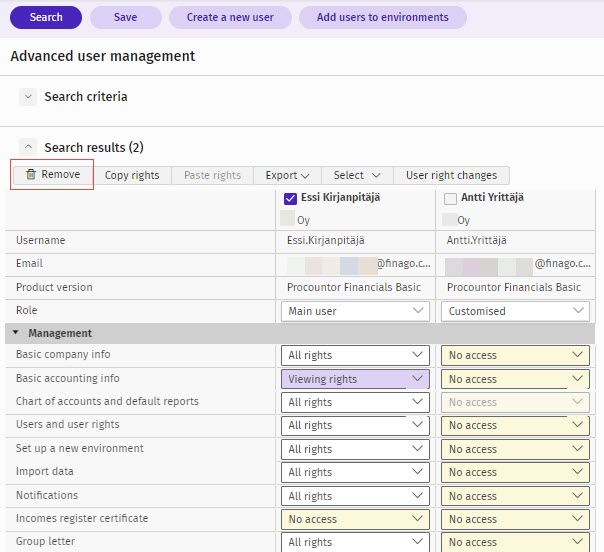 Advanced user management – Procountor