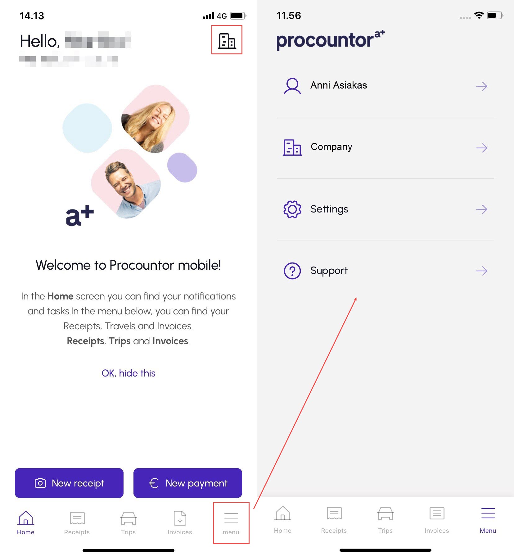 Procountor mobile - features – Procountor