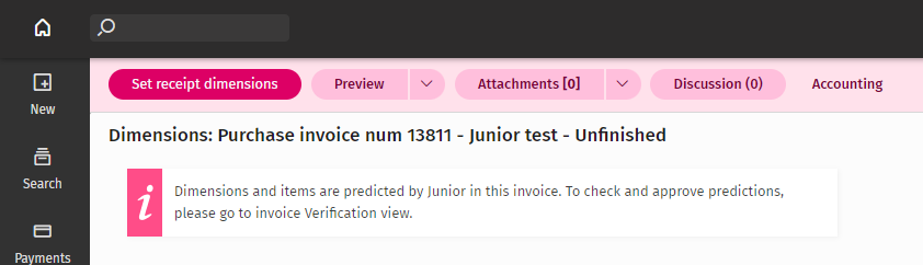 Procountor Junior Dimensioning – Procountor