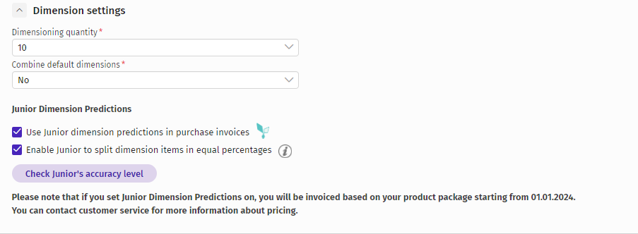 Procountor Junior Dimensioning – Procountor