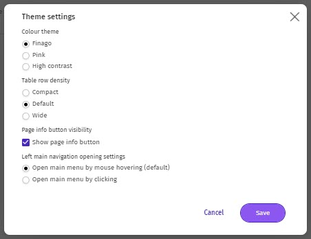 Personal information and settings – Procountor